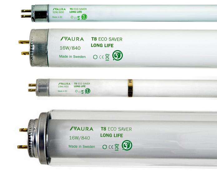 Energiatehokkaat T5- ja T8-loisteputket Auralta | RakennusFakta.fi